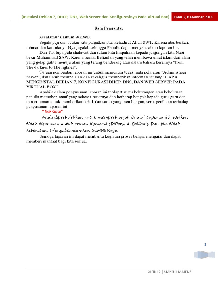 Isi Laporan Instalasi Debian 7 Di VirtualBox | PDF