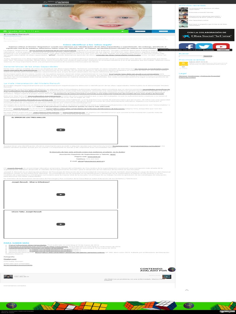 El Modelo Renzulli - Altas Capacidades y Talentos | PDF | Dotamiento ...