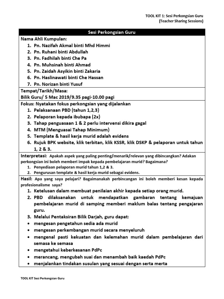 Tool Kit TSS | PDF
