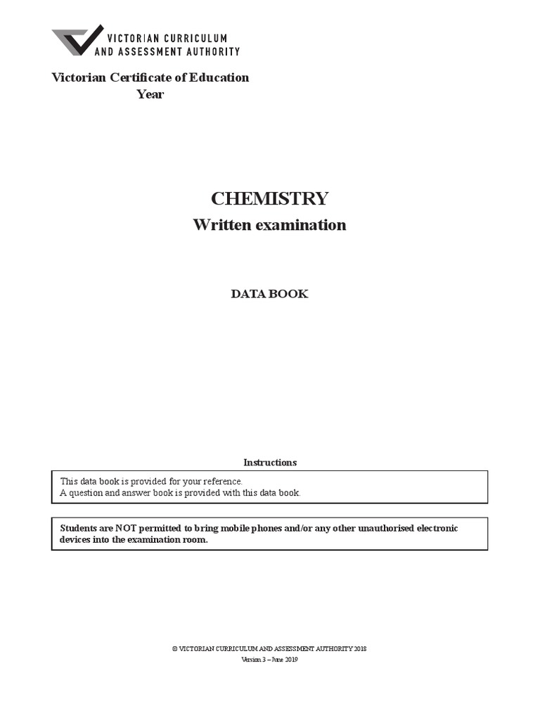 Chemistry Data Booklet PDF | PDF | Mole (Unit) | Combustion