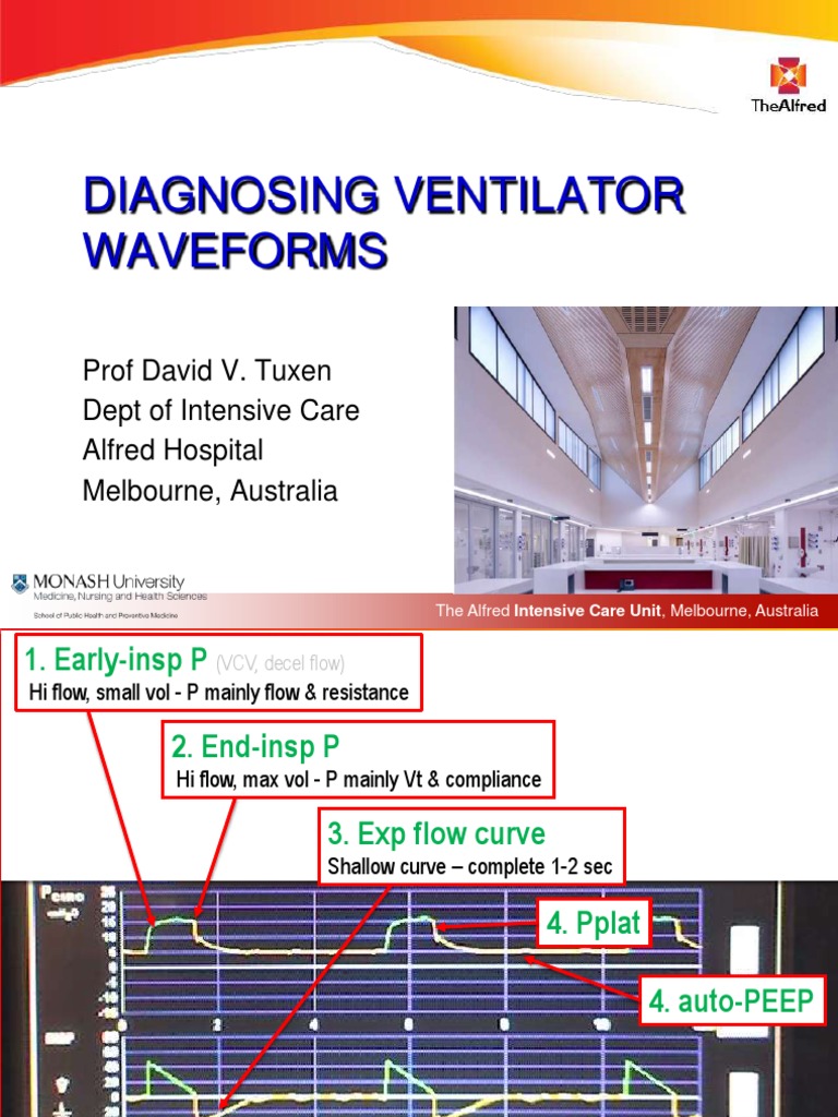Diagnosing Ventilator Waveforms Guide | PDF | Breathing | Physiology