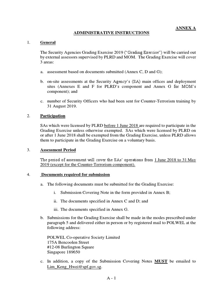 ANNEX A - Administrative Instructions (2019) | PDF | Dvd | Government