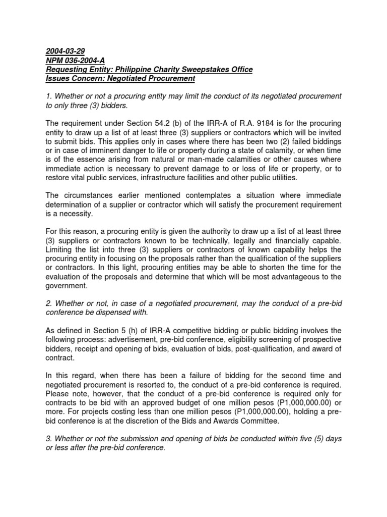 Guidelines for Negotiated Procurement | PDF | Procurement | Government