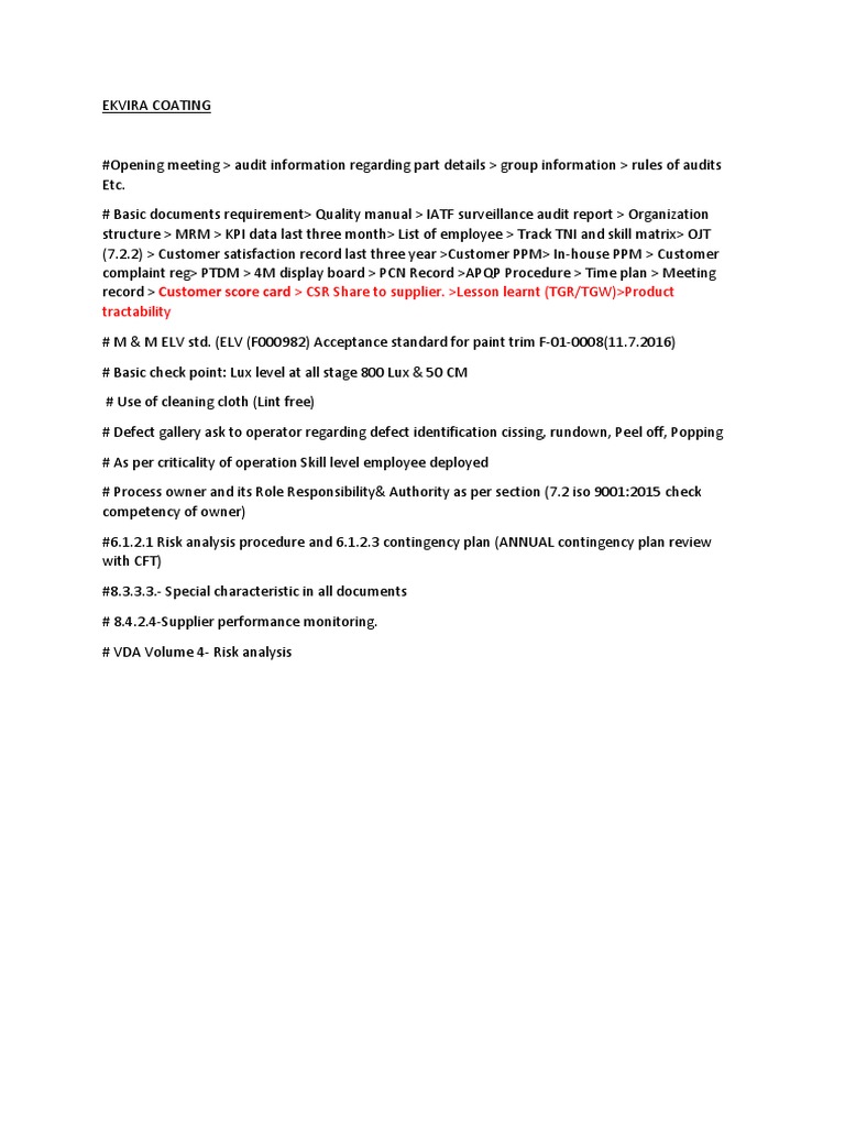 Cissing Paint Defect Audit Guidelines | PDF | Technology & Engineering