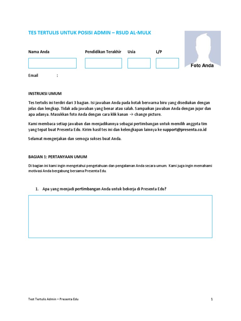 Tes Tulis Admin | PDF