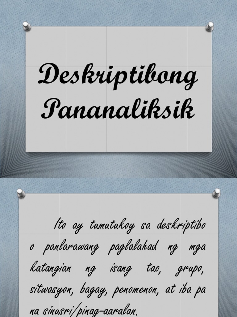 Deskriptibong Pananaliksik | PDF
