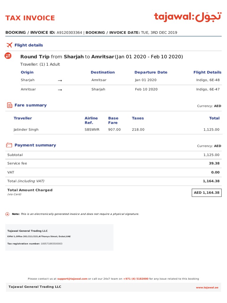 Flight Invoice A9120303364 | PDF | Market (Economics) | Payments