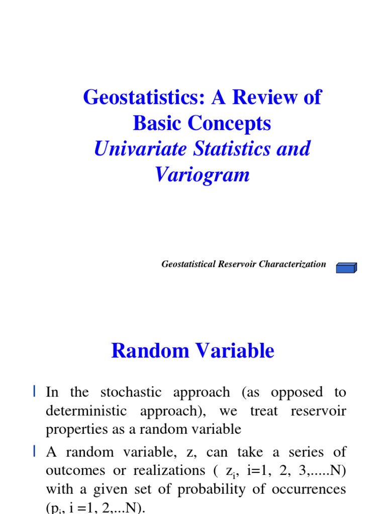 Geostatistics in Reservoir Charactorization A Review PDF | PDF ...