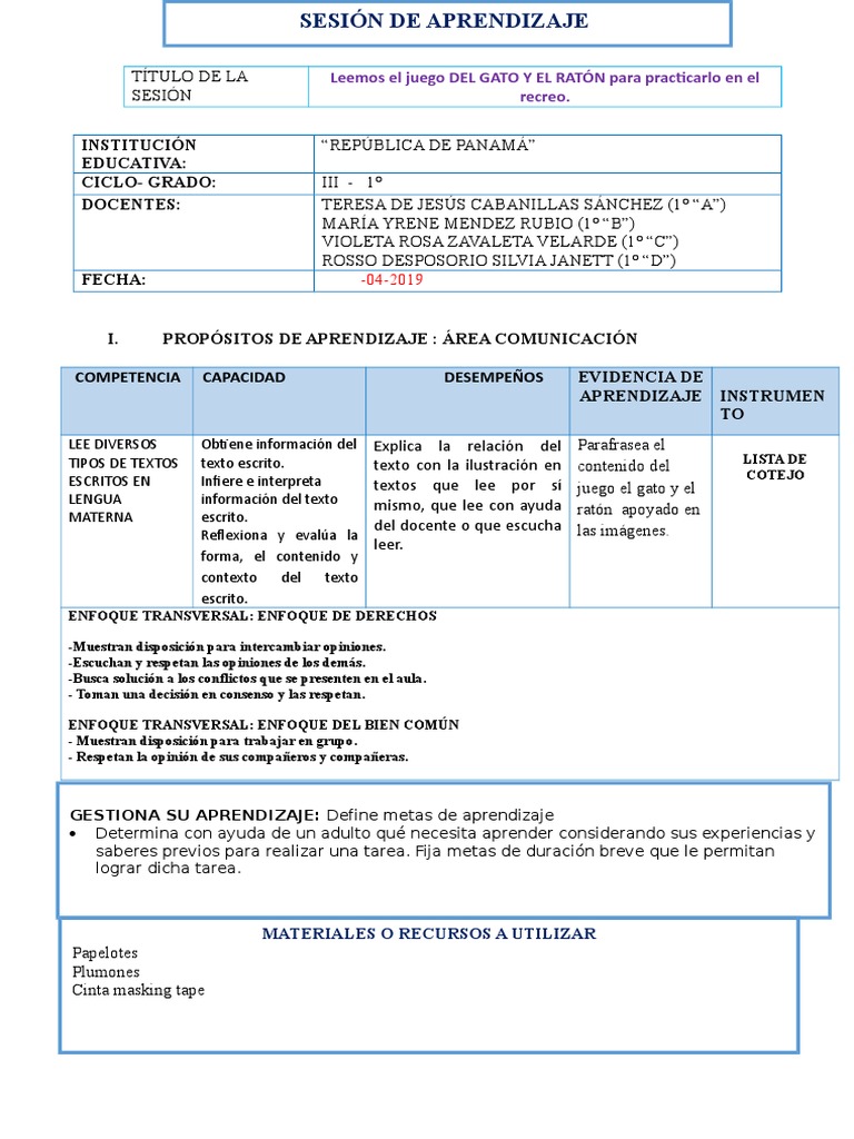Juego del Gato y el Ratón en Clase | PDF | Pedagogía | Enseñando