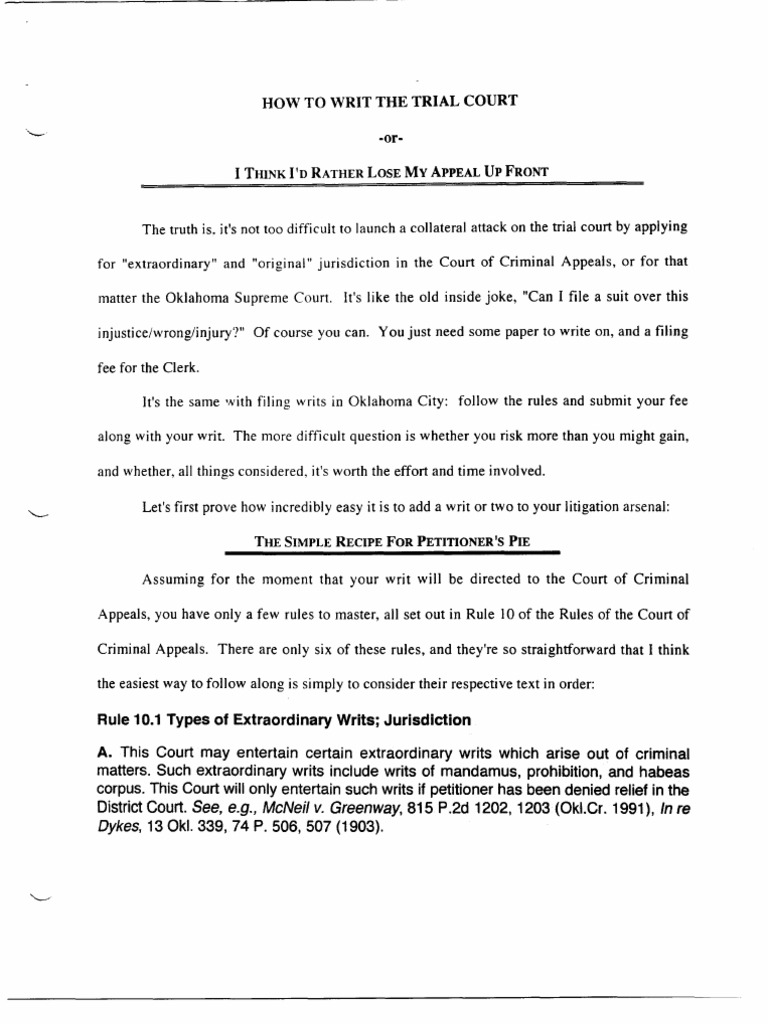 How To Writ Trial Court | PDF | Mandamus | Writ