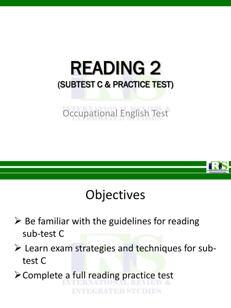 Oet Reading 2 | PDF | Question | Semiotics
