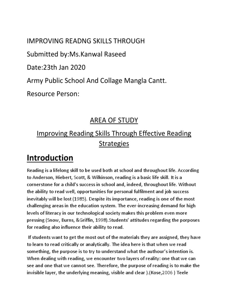 Improving Reading Skills Through | Descargar gratis PDF | Action ... Improving Reading Skills Through | Descargar gratis PDF | Action ...