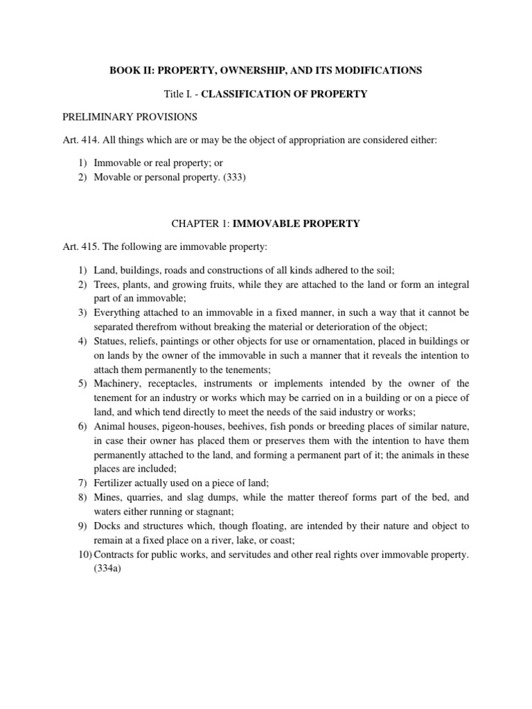 Civil Law PROPERTY Notes | PDF | Concurrent Estate | Real Property