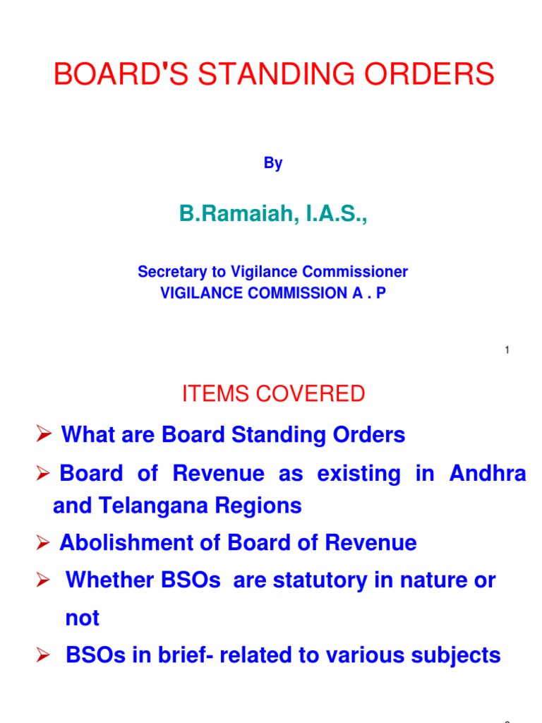Board of Standing Orders | PDF | Excise | Taxation