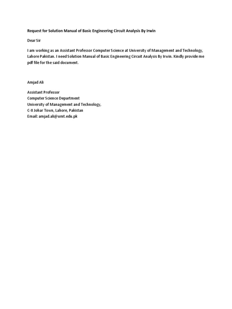 Request For Solution Manual | PDF