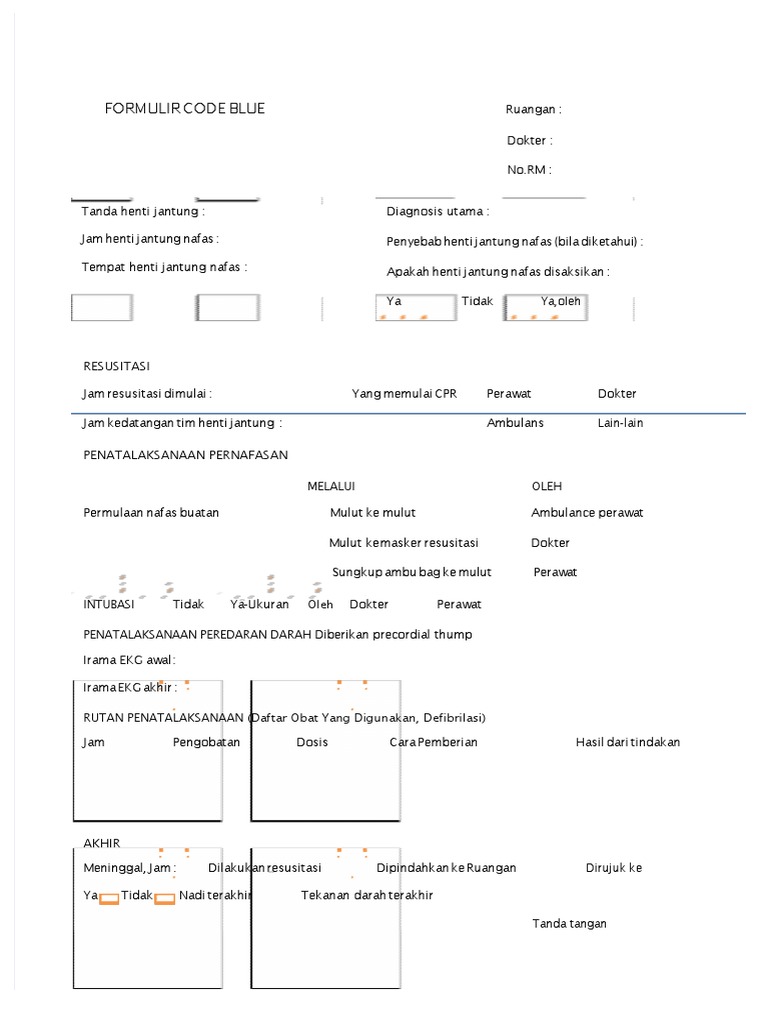 Formulir Code Blue | PDF