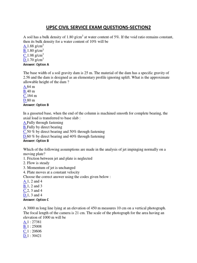 UPSC CIVIL SERVICE EXAM QUESTIONS Section 2 | PDF | Thermal Expansion ...