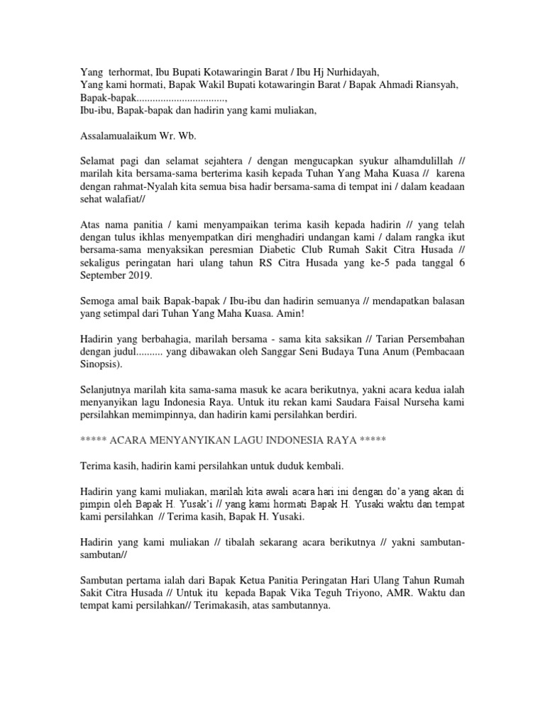 Contoh Naskah Pembawa Acara | PDF