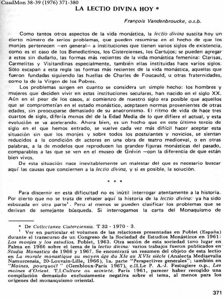 La Lectio Divina Hoy Pdf