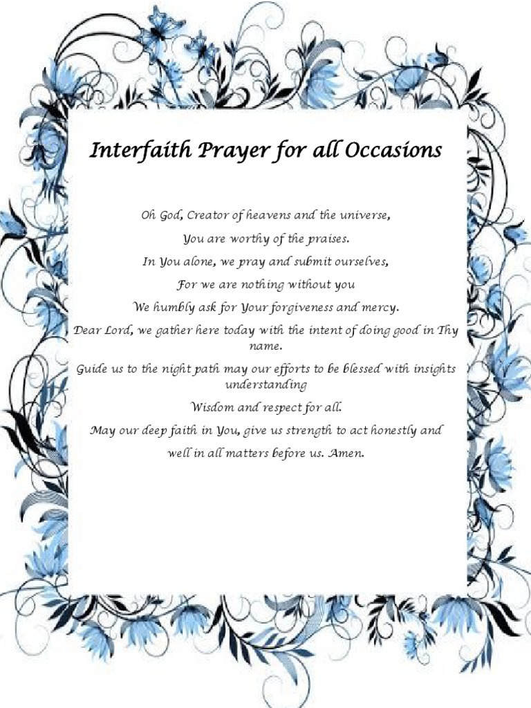 Interfaith Prayer For All Occasions | PDF