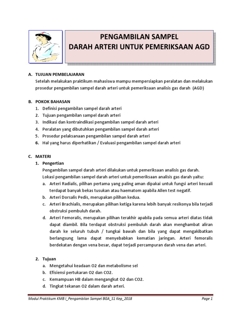 Modul Praktikum Punksi Arteri Untuk Pemeriksaan Sampel Bga | PDF