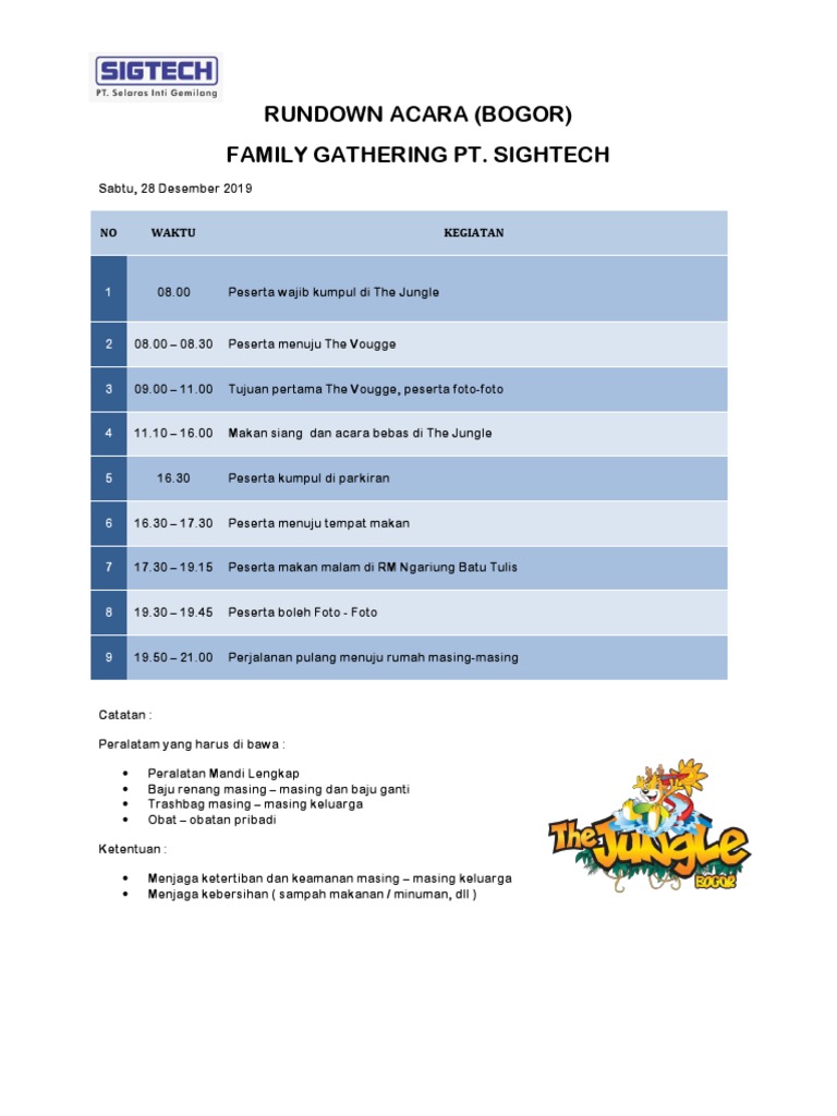 Rundown Acara Family Gathering | PDF