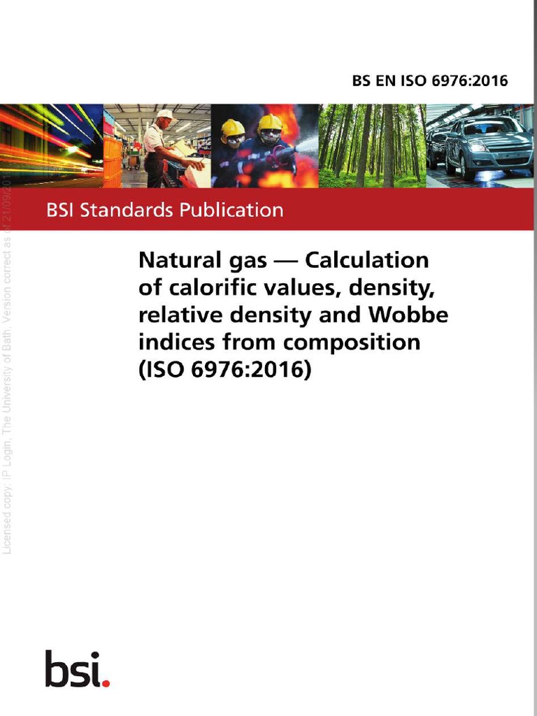 Iso 6976 2016 Natural Gas Calculation of Calorific Values Density ...
