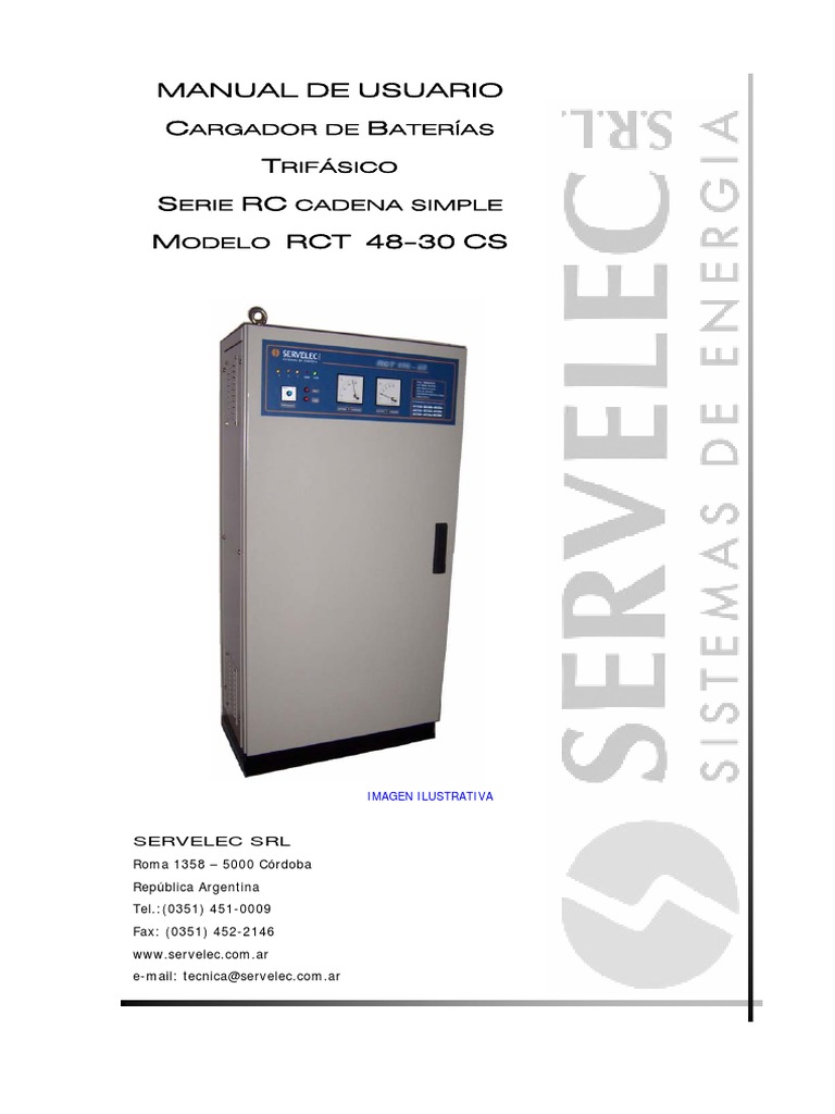 Manual RCT 4830 CS | PDF | Cargador de batería | Rectificador