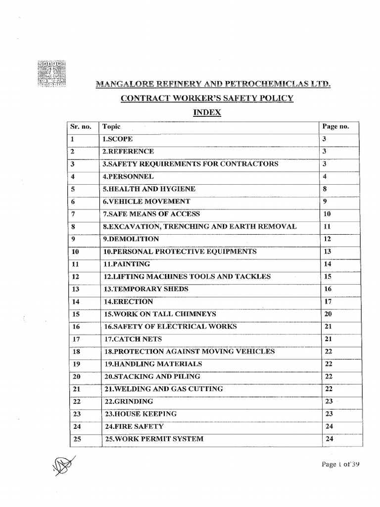 U - Contractor - Workers - Safety - Policy PDF | PDF | Safety ...