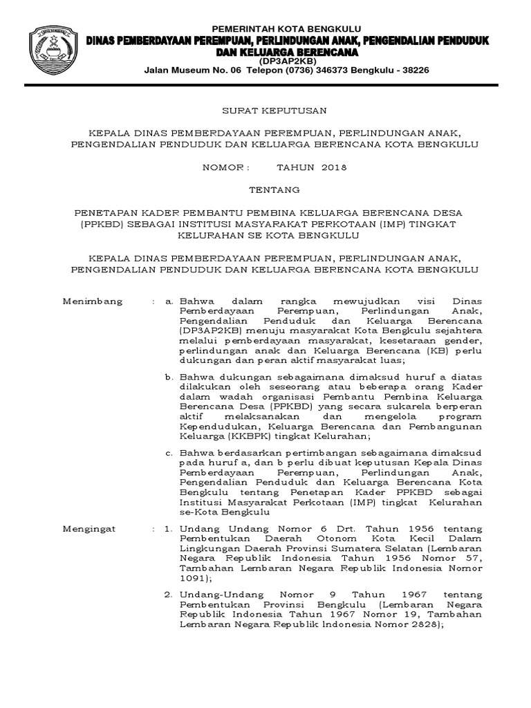 SK Penetapan PPKBD PDF | PDF