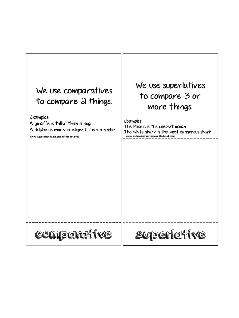 Comparativesand Superlatives Interactive Notebook | PDF