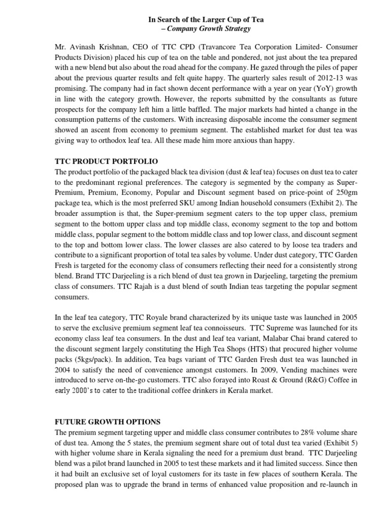 Case Study | PDF | Tea | Brand