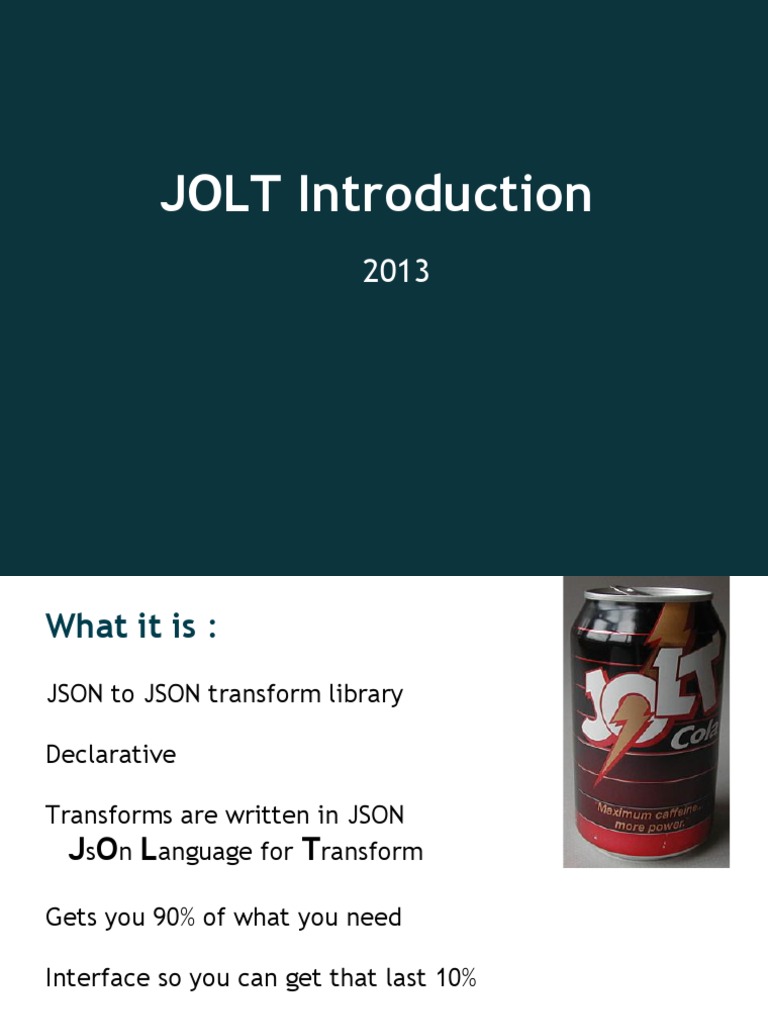 JOLT: A Declarative Approach to Data Transformation | PDF | Json | Computer Programming
