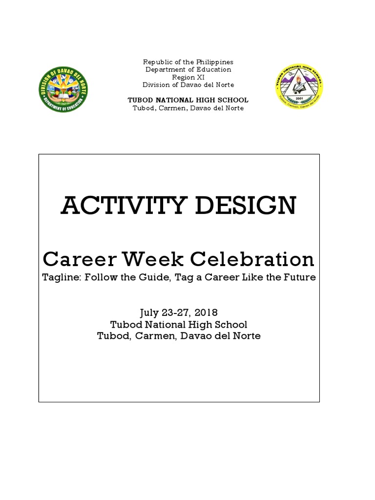 Activity Design For Career Week Celebration | PDF | Learning | Behavior ...