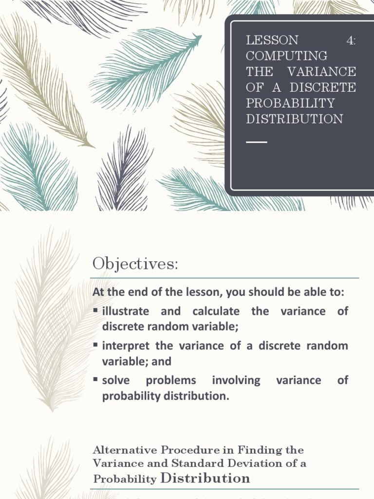 Lesson 4 Computing The Variance Of A Discrete Probability Distribution