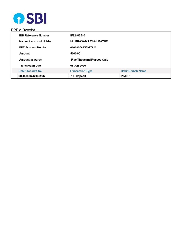 PPF Receipt Jan 2020 | PDF