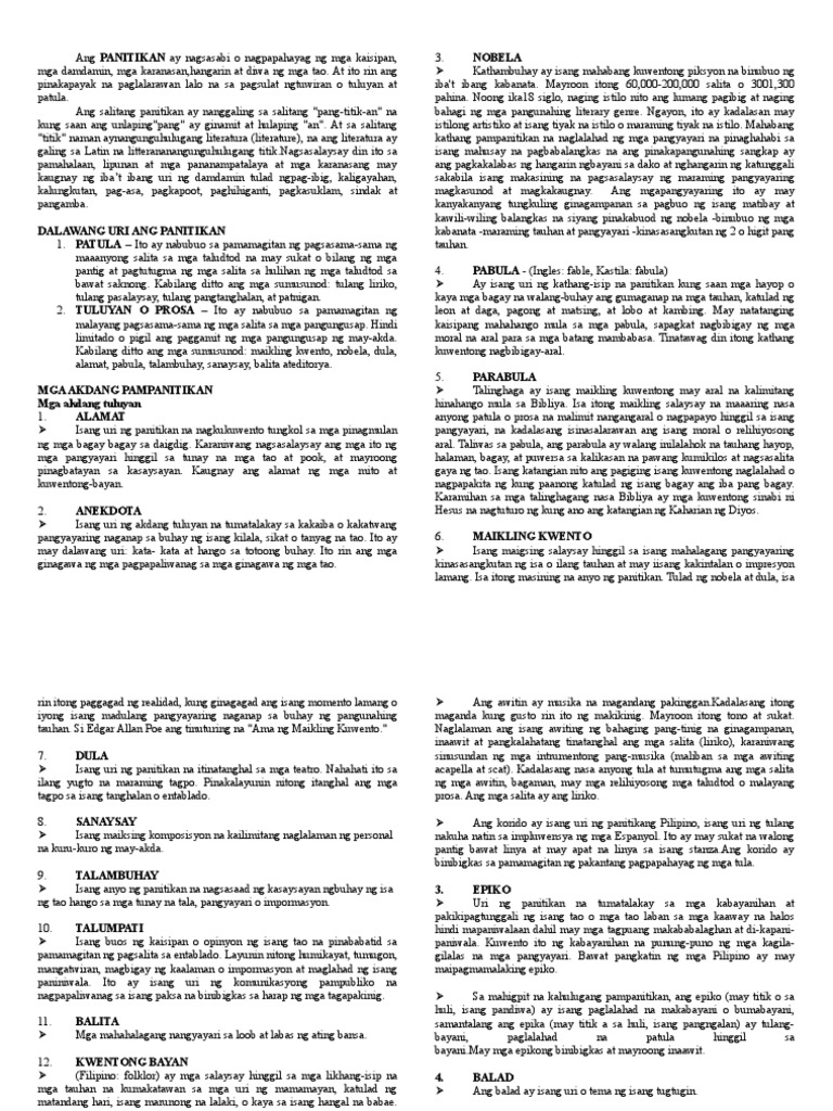 Panitikan | PDF
