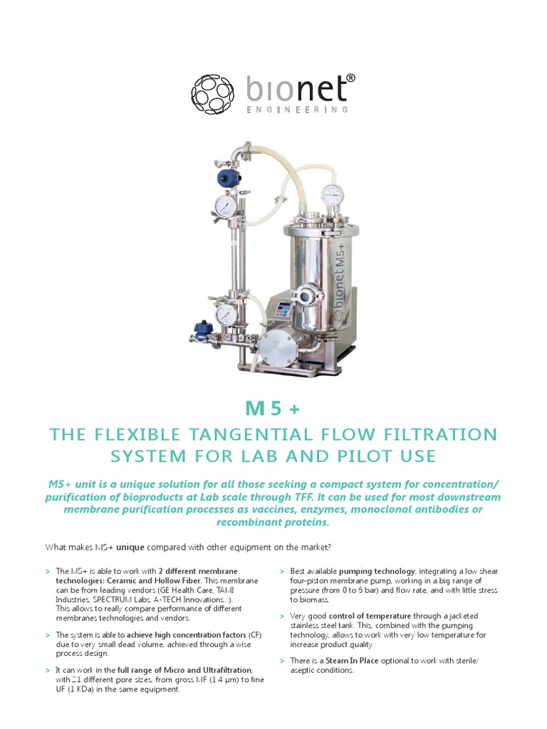 Bionet Engineering - m1 - Benchtop - Tangential-Flow-Filtration ...