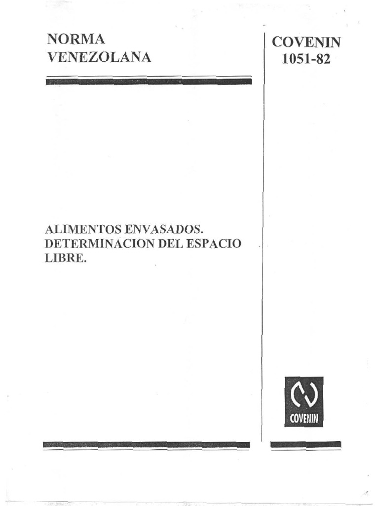 COVENIN - Alimentos Envasados Espacio Libre | PDF
