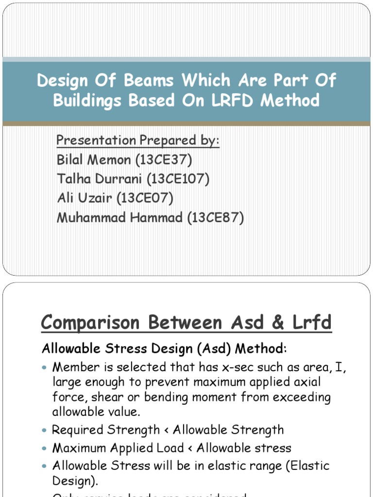 Design of Beams LRFD | PDF | Bending | Strength Of Materials