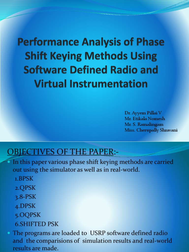 Performance Analysis of Phase Shift Keying Methods Using | PDF ...