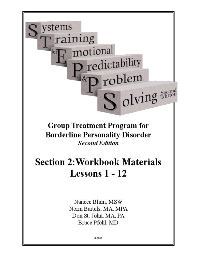 Sesiones Programa Stepps | PDF | Borderline Personality Disorder ...