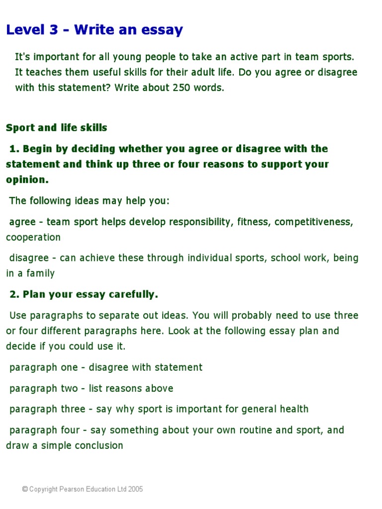 Level 3 - Write An Essay Sport Life | PDF | Sports | Essays