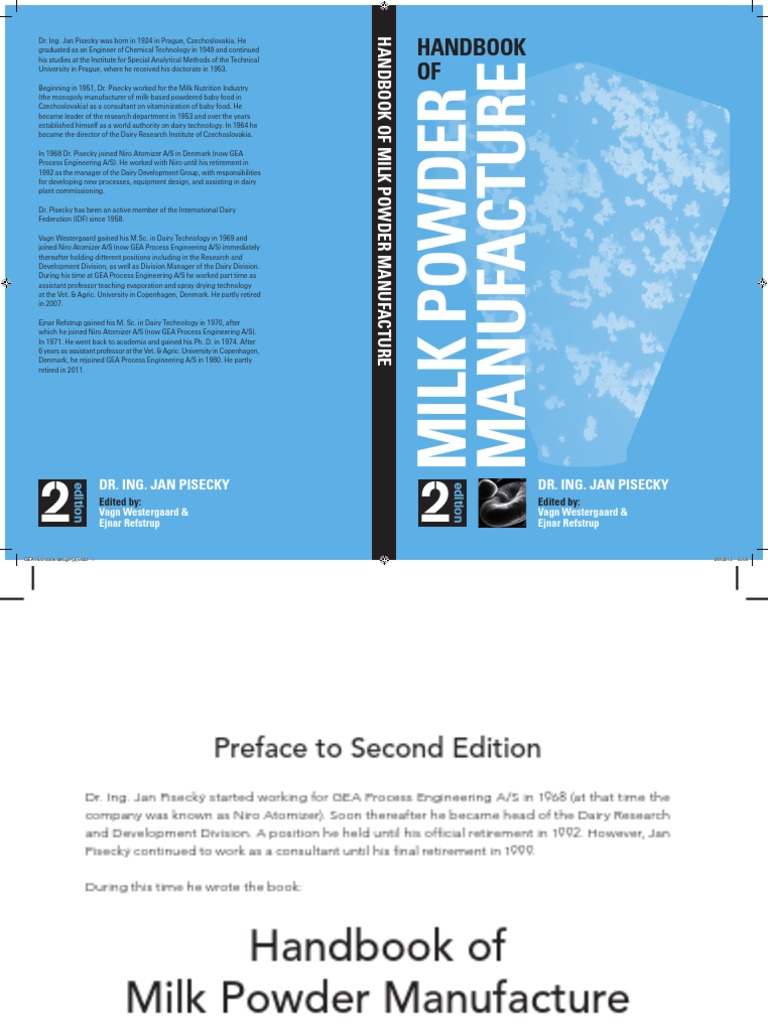 Handbook Milk Powder Manufacture PDF | PDF | Powdered Milk | Liquids