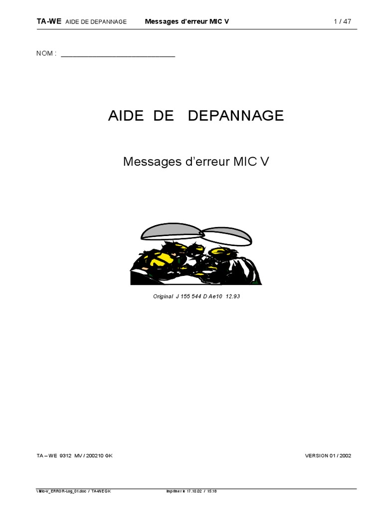 Mic-V ERROR-Log 01 | PDF | Électrotechnique | Électromagnétisme