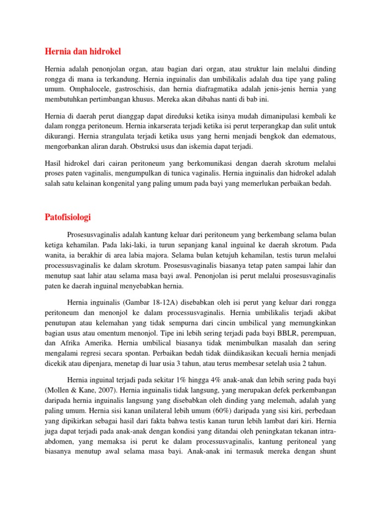 Hernia dan Hidrokel pada Anak-anak | PDF | Ilmu Sosial | Sains & Matematika