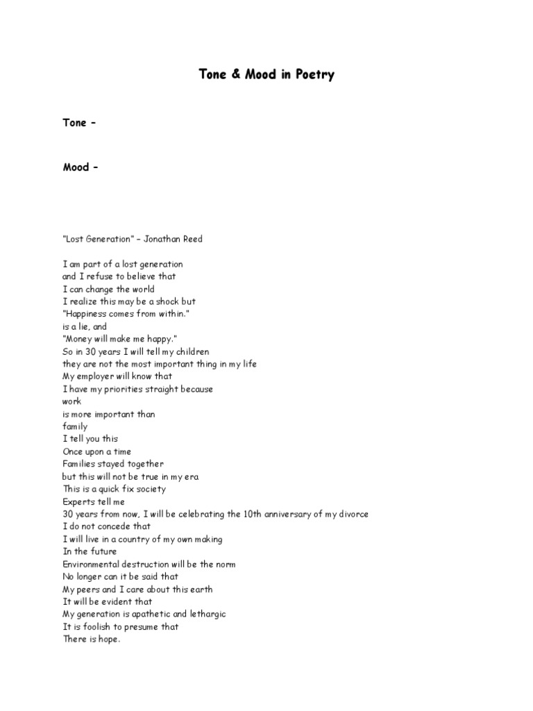 10-Poetry Tone Mood | PDF
