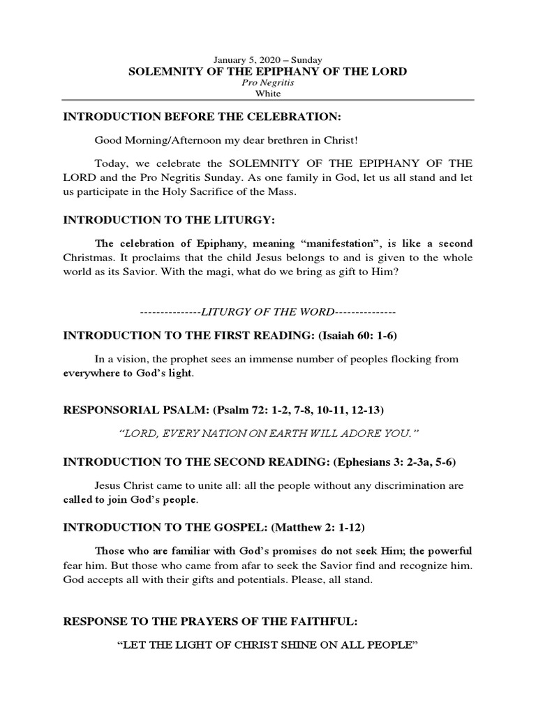 Lectors and Commentators Intorduction | PDF | Mass (Liturgy) | Jesus