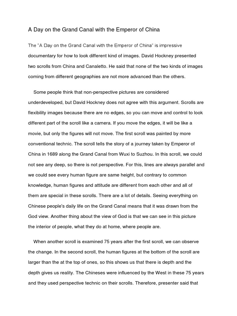 A Day On The Grand Canal With The Emperor of China | PDF | Perspective ...