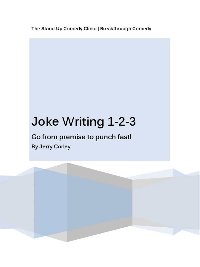 Joke Writing 1-2-3 | PDF | Stand Up Comedy | Jokes